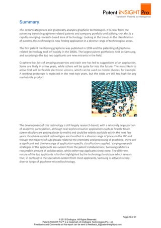 Graphene - Patent analysis report | PDF