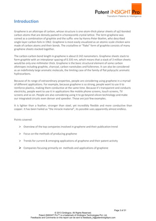 Graphene - Patent analysis report | PDF