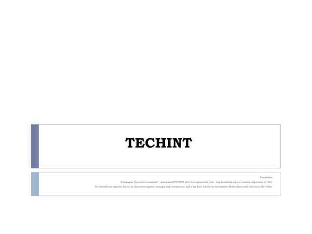 Techint ppt | PPTX