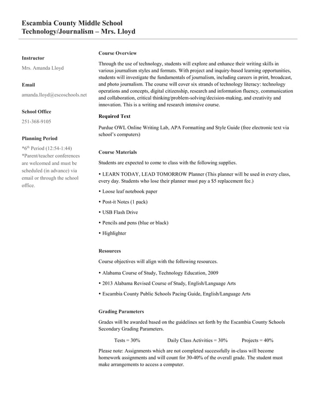 Tech journalism syllabus | PDF