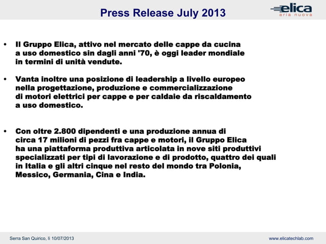 Techlab press release 2013 v1 | PPT