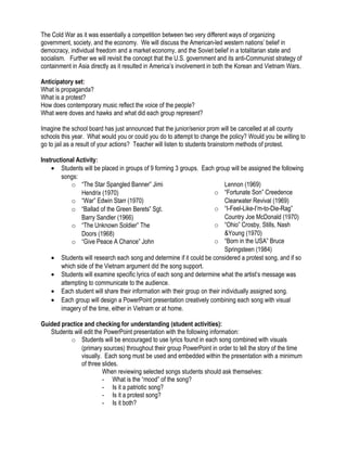 Tech Lesson (Audio) Protest Songs Vietnam | DOC