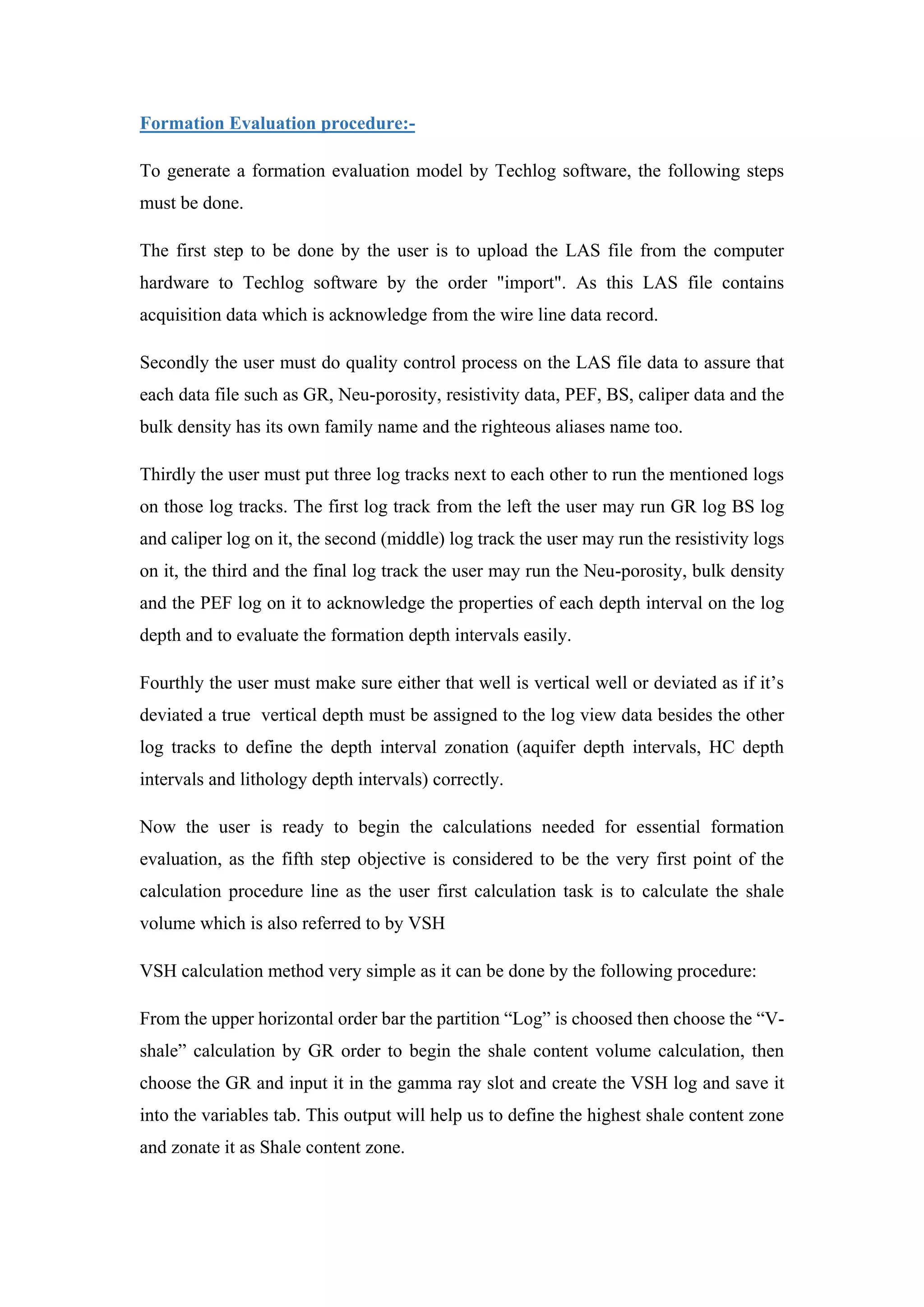 Techlog formation evaluation simple processure | PDF