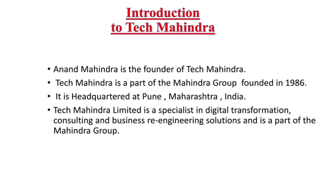 Tech mahindra | PPTX