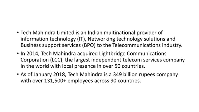 Tech mahindra | PPTX
