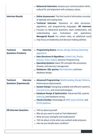 Tech Mahindra Interview Questions By ScholarHat | PDF