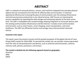 Global Internet of Nano Things Market 2016-2020 | PPT