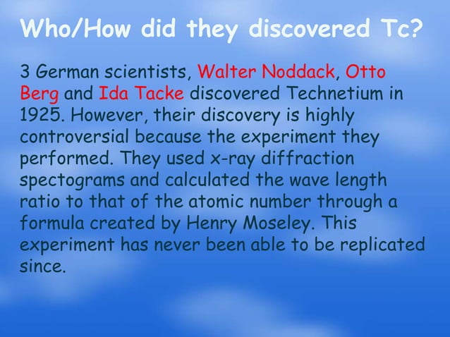 Technetium | PPTX | Chemistry | Science