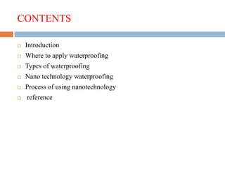 Water proofing | PPTX