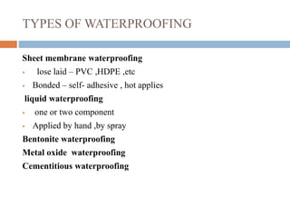 Water proofing | PPTX