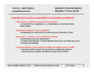 Technical Career Profile Of Stan E. Mitchell | PPT