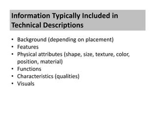 Descriptions in Technical Writing | PPTX