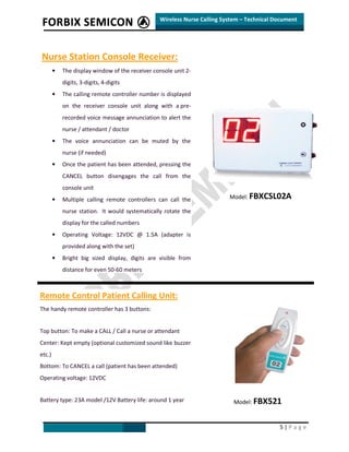 Technical doc-wireless-nurse-calling-system | PDF