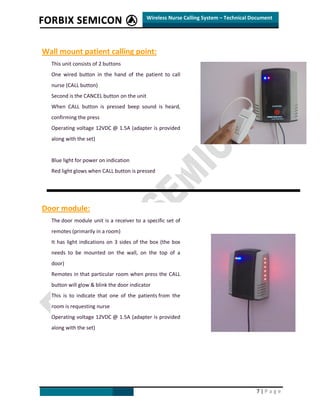 Technical doc-wireless-nurse-calling-system | PDF