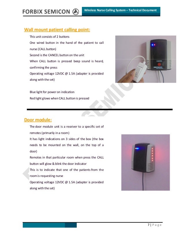 Technical Doc Wireless Nurse Calling System