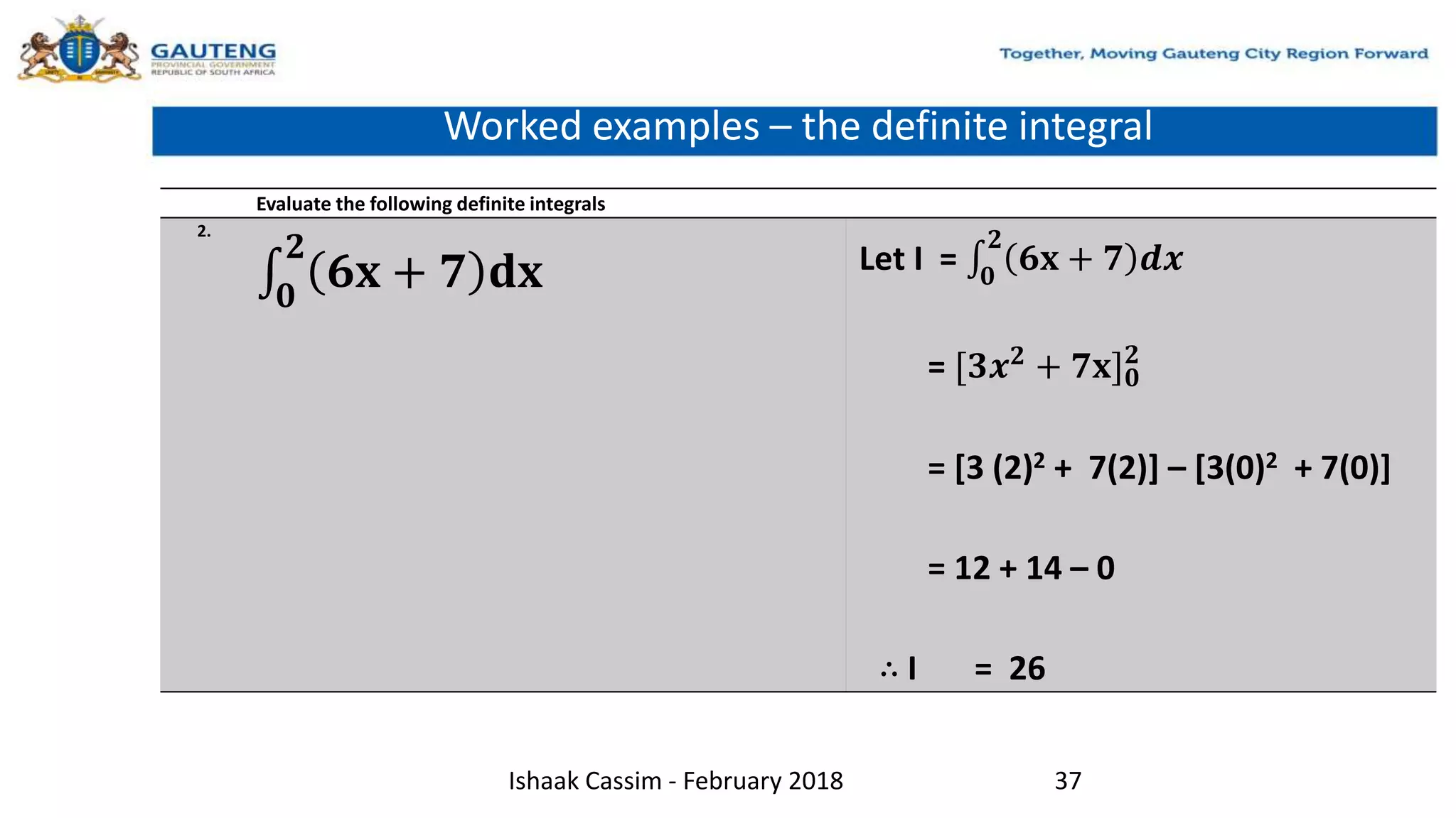 Technical Mathematics Integration 17 Feb 2018 Pptx