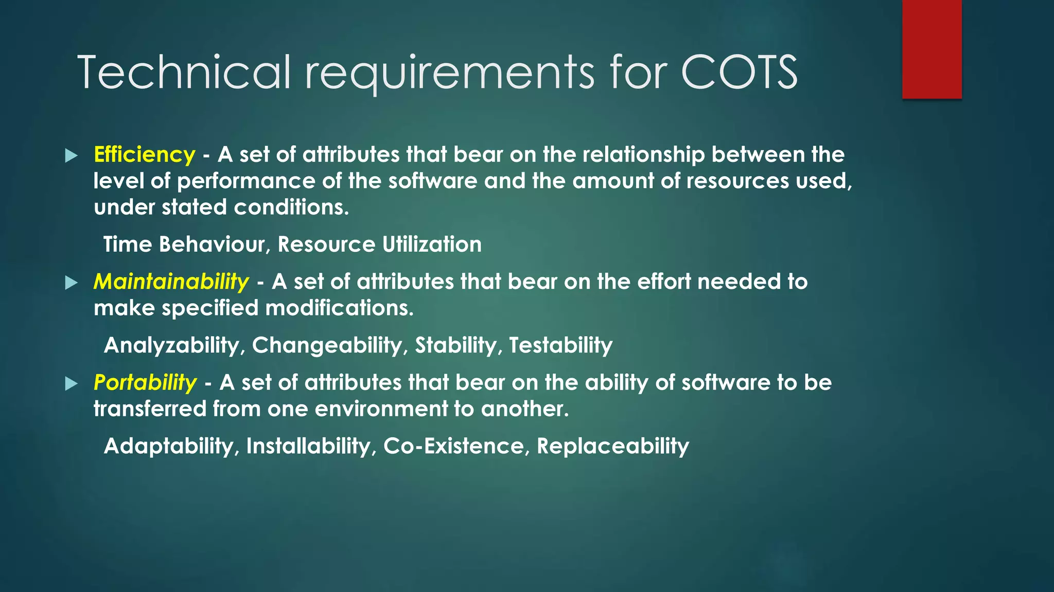Technical non-technical-requirement-of-cots-selection | PPTX