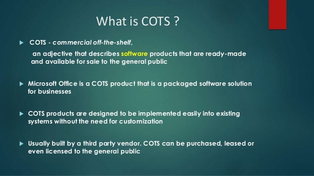 Technical non-technical-requirement-of-cots-selection