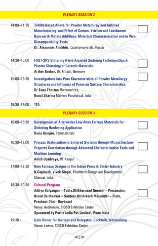INTERNATIONAL CONFERENCE ON POWDER METALLURGY – PM25 – TECHNICAL ...