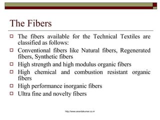 Technical Textiles | PPT | Business and Finance