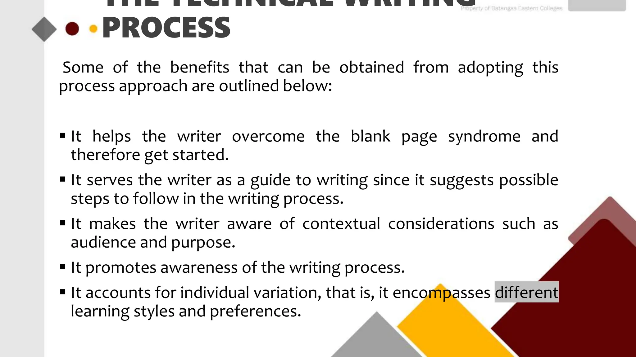 TECHNICAL WRITING PROCESS and it benefit | PPTX