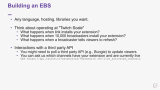 Extensions 101: Building Interactive Experiences - TwitchCon Developer ...