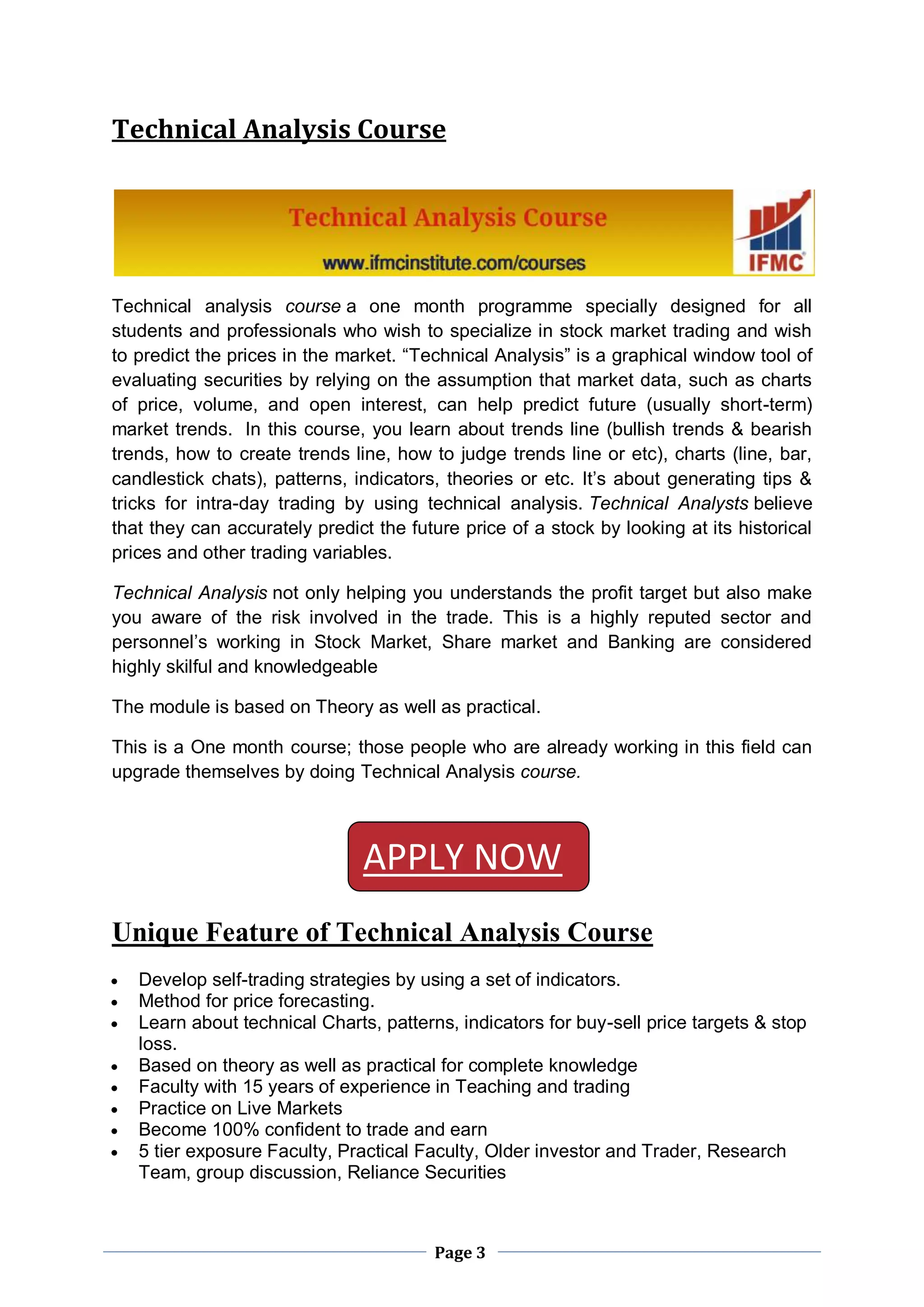 Technical analysis course | PDF