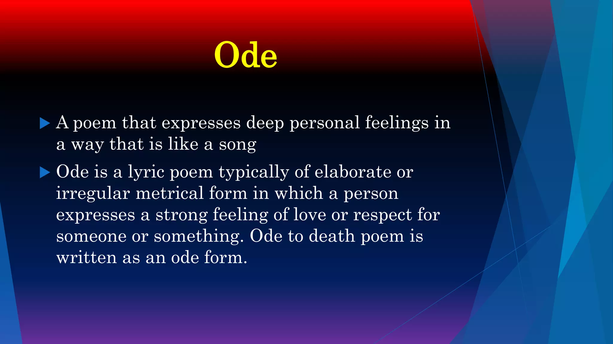 Technical analysis of an ode to death | PPTX