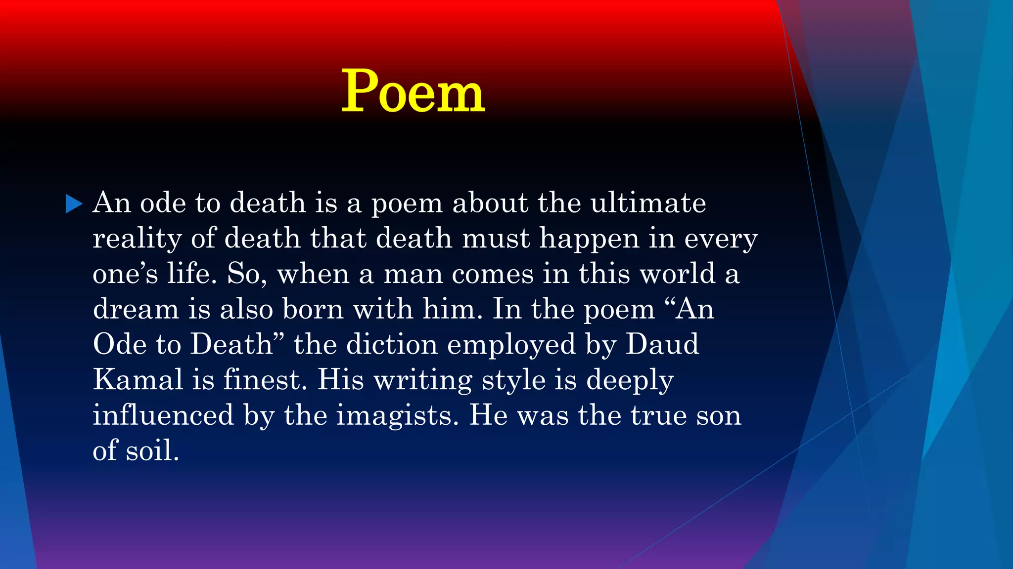 Technical analysis of an ode to death | PPTX