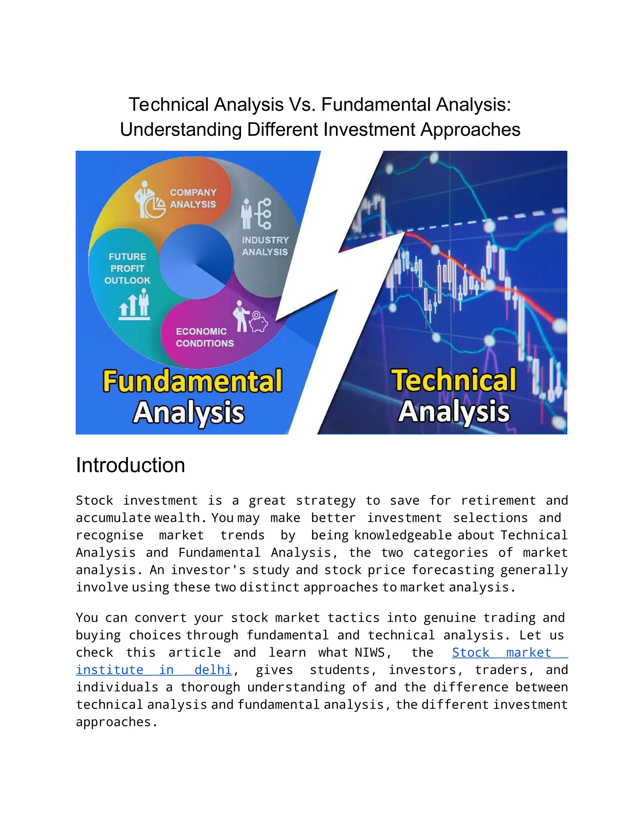 Technical Analysis Vs. Fundamental Analysis_ Understanding Different Investment Approaches | PDF
