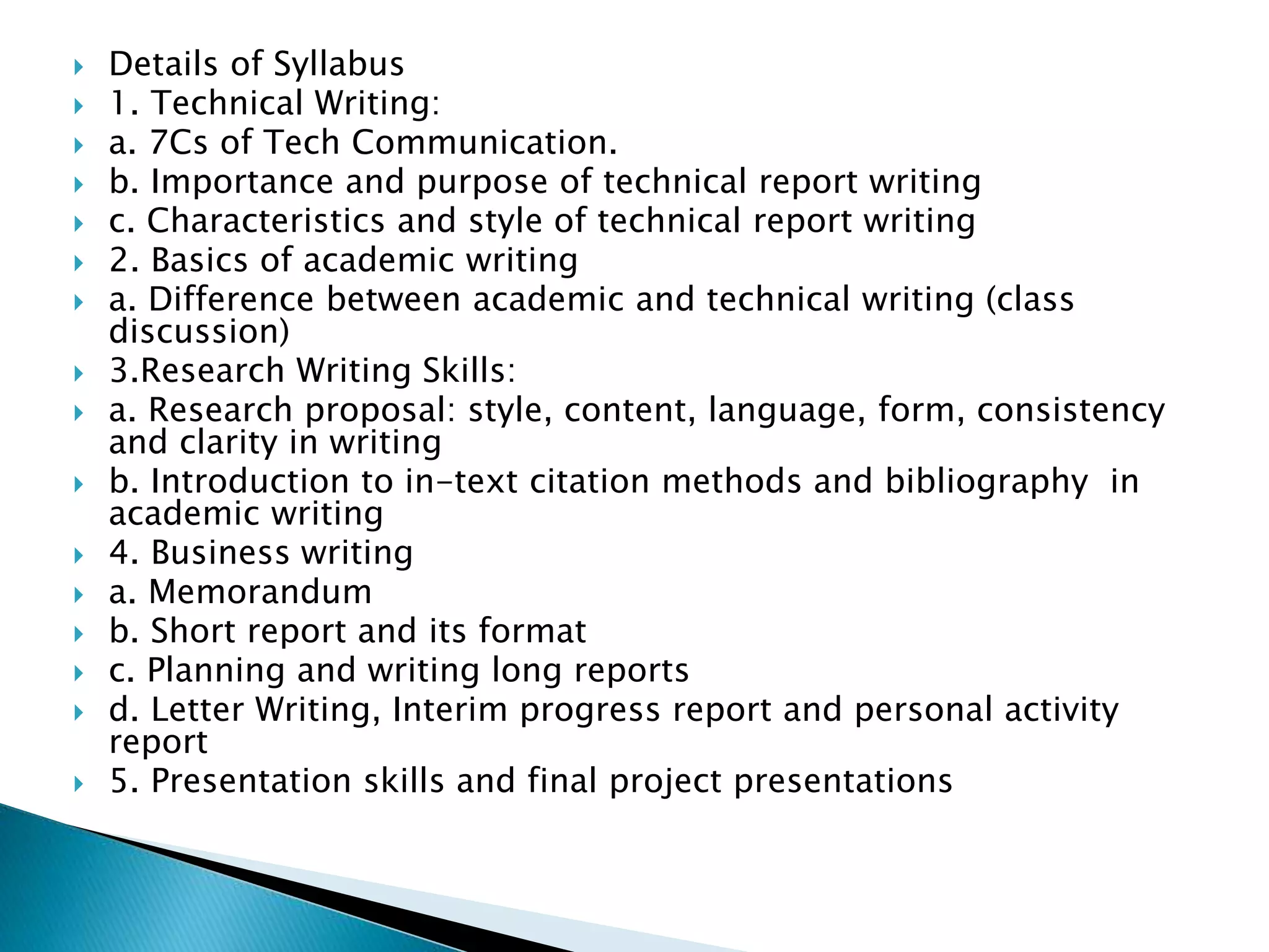 Technical and business writing slides | PPTX