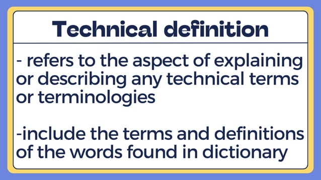 TECHNICAL AND OPEARTIONAL DEFINITION PPT | PPTX