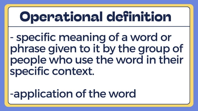 TECHNICAL AND OPEARTIONAL DEFINITION PPT | PPTX