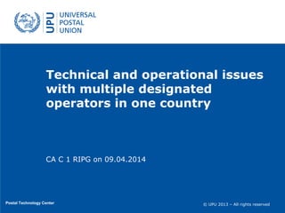 Technical and operational issues with multiple designated operators in ...