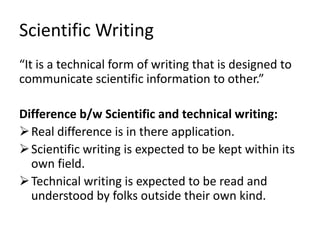Technical and scientific Writing | PDF