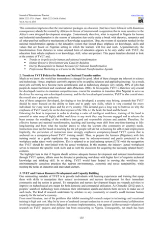 Technical and vocational education and training (tvet) in nigeria and ...