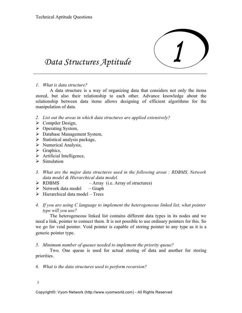Technical Aptitude Questions 