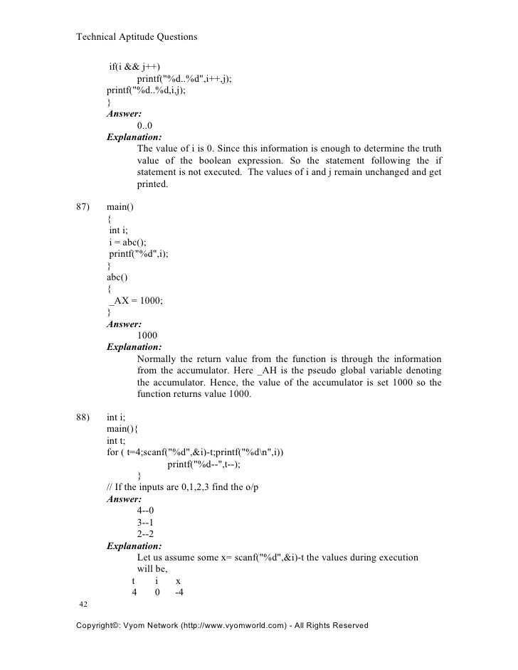 Technical Aptitude Questions 