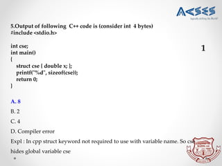 Technical aptitude Test 1 CSE | PPTX