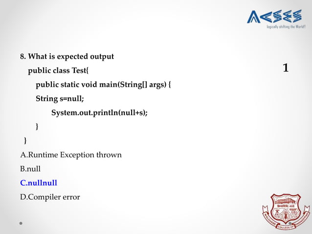 Technical aptitude Test 1 CSE | PPTX