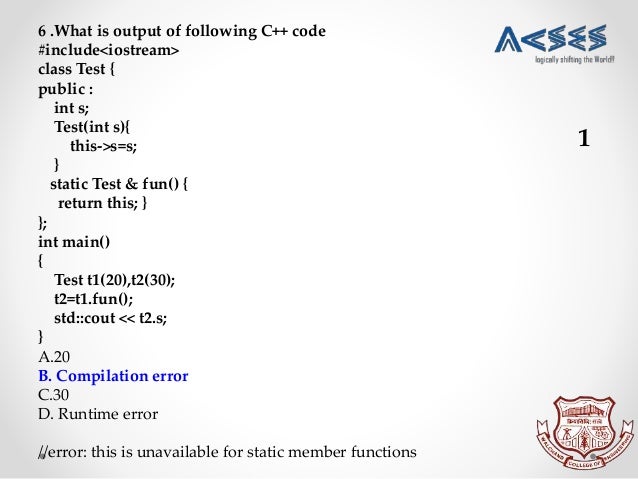Technical Aptitude Test 1 Cse
