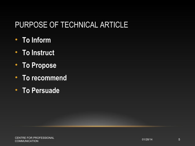 Technical article writing | PPT
