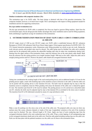 Technical Aspects of EHV XLPE Cable End Termination and on Site Brief ...