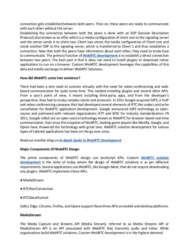 Technical Aspects of WebRTC: What, Why and How? | PDF