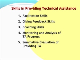Technical Assistance to Schools | PPT