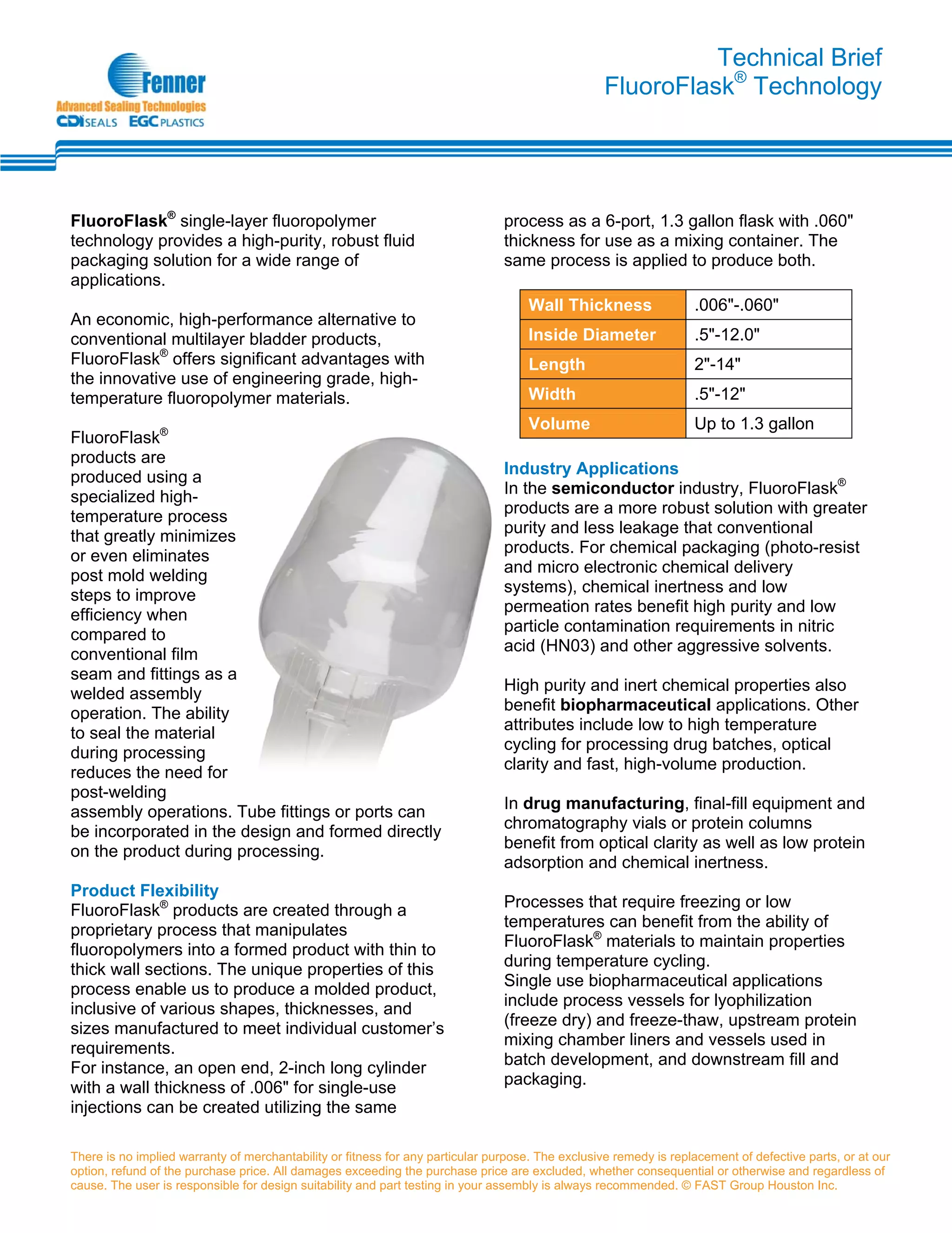 Technical brief fluoro flask technology today | PDF