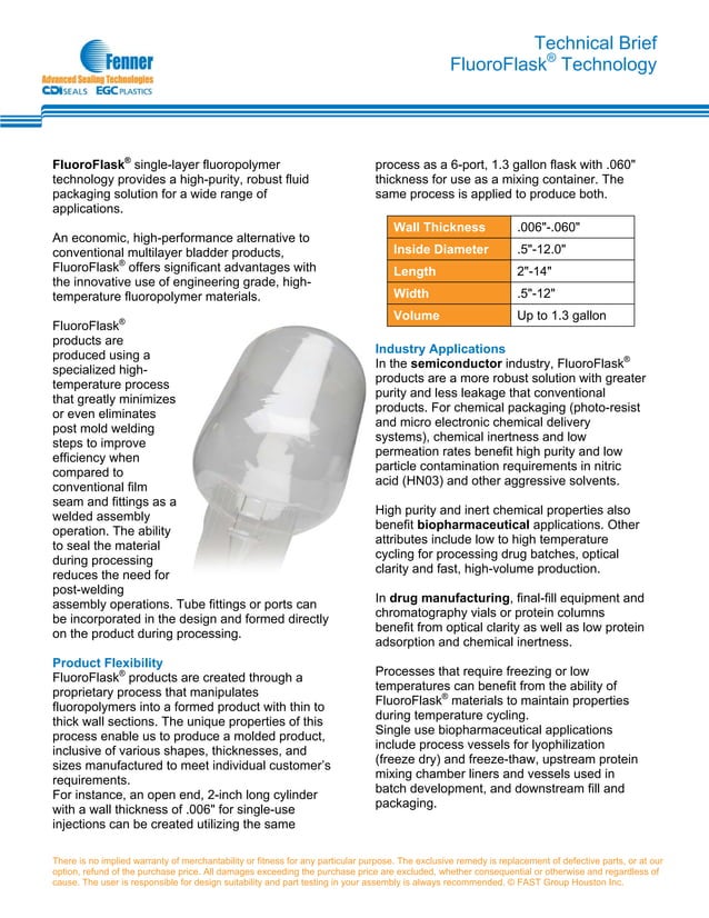 Technical brief fluoro flask technology today | PDF | Chemistry | Science