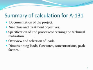 Technical calculations for the biological treatment plant | PPTX