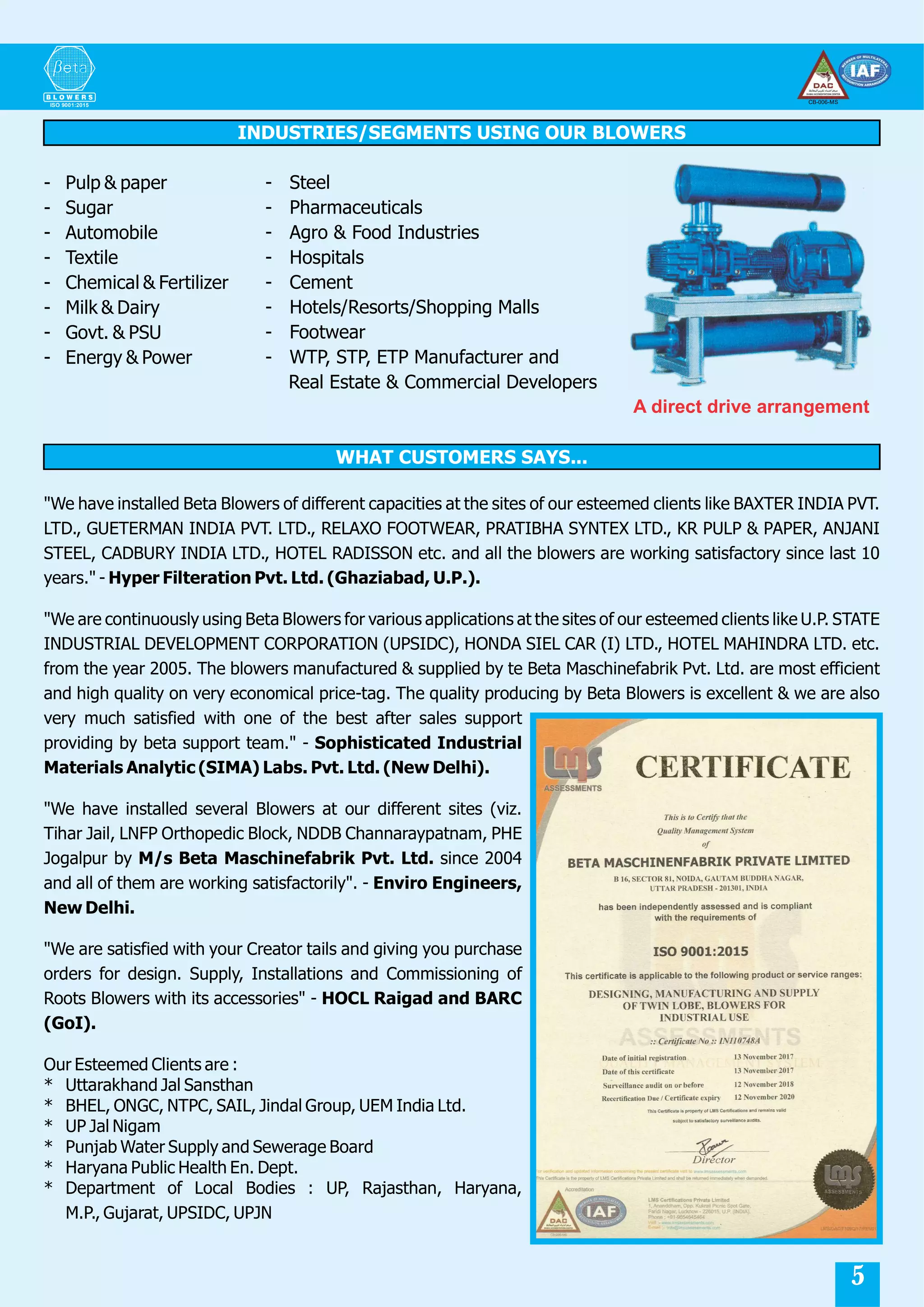 Beta Blowers Catalogue | PDF