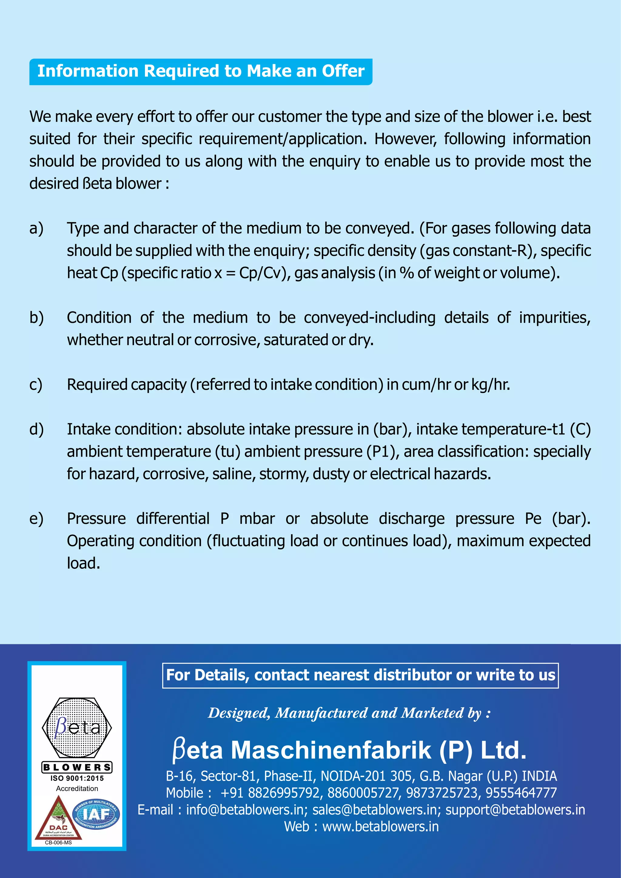 Beta Blowers Catalogue | PDF